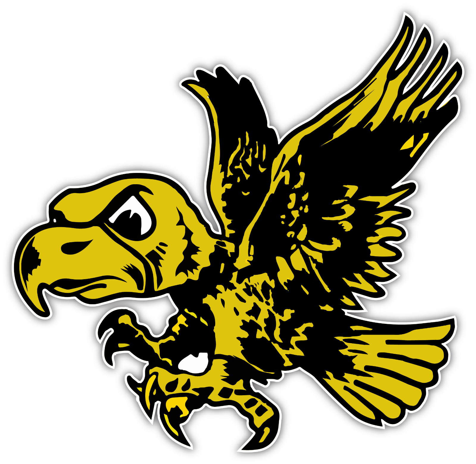 Iowa University Hawkeyes Flyin' Herky Vinyl Sticker Decal Car Truck ...