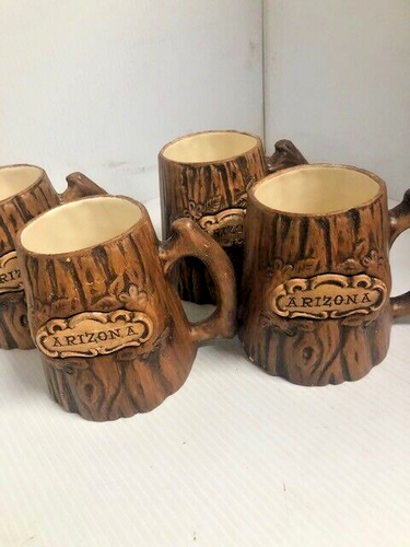 4--Vintage Treasure Craft Mug Arizona Tree Stump Souvenir USA Redwood ...