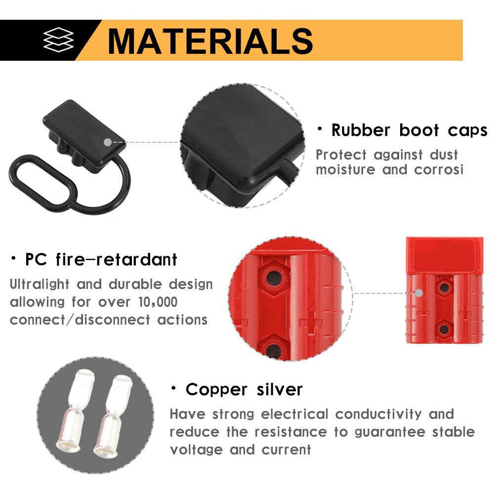 50A/175A/350A Plug Connect Disconnect Winch Trailer Battery Quick ...