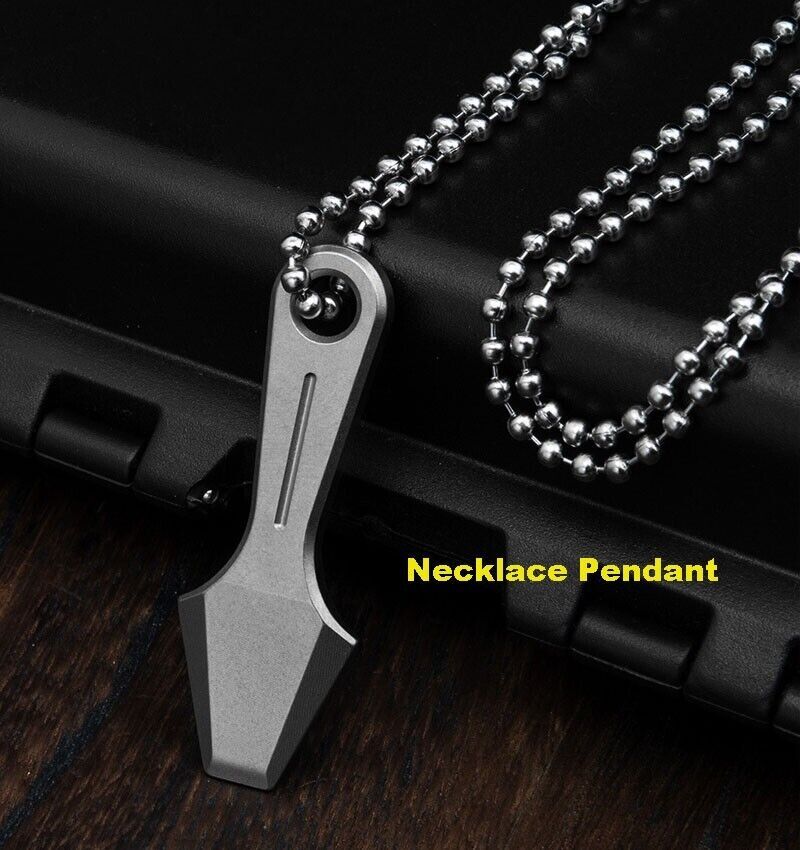 Mini Titanium Keychain Pry Bar Crowbar Necklace Pendant Pocket EDC Tool ...
