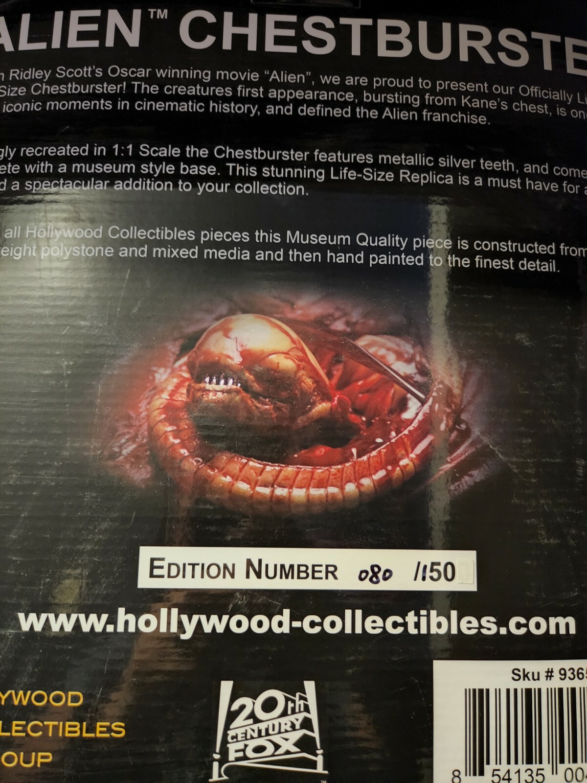 ALIEN CHESTBURSTER 1:1 Scale statue~LIFE SIZE~Hollywood Collectibles ...
