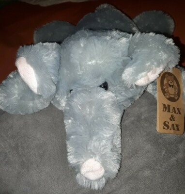 EL1/ peluche doudou elephant gris max et sax TTBE avec etiquette long ...