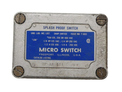 MICRO SWITCH OP-AR1611 SPLASH PROOF SWITCH 480VAC 250VDC 1/8HP 1/2A | eBay