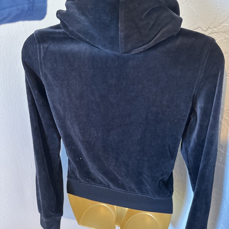 Bebe Black Rhinestone sweater hoodie zip up size Small | eBay