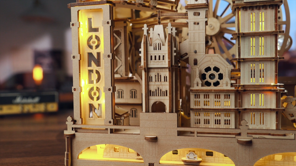 ROKR Marble Travel London 3D Wooden Puzzle Jigsaw Toys Marble Run Xmas ...