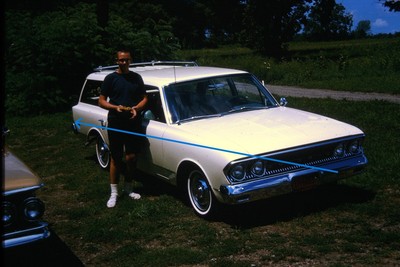 1963 35mm Slide Man Standing Next to AMC Rambler Station Wagon #1251 | eBay