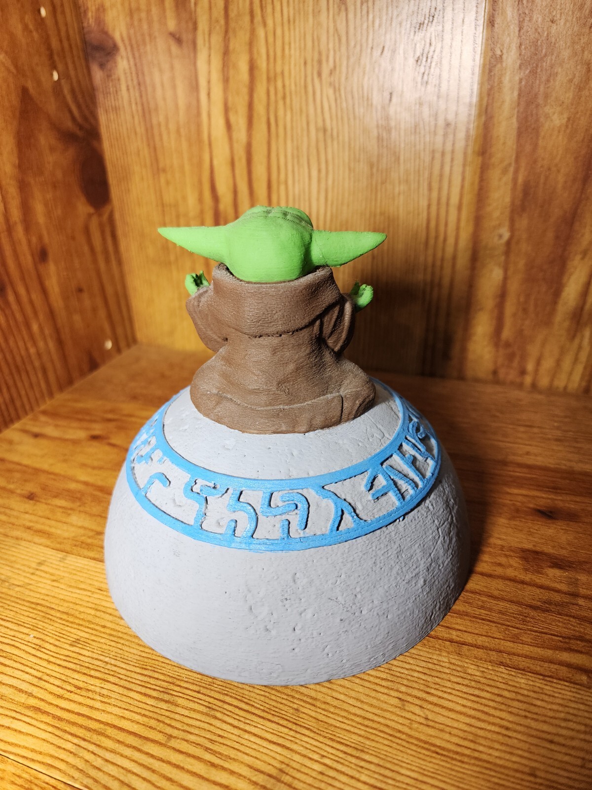 Grogu meditating, AKA Baby Yoda, The Child sitting on Jedi Stone. | eBay