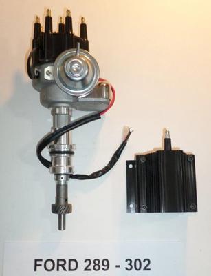FORD 221-260-289-302 BLACK Small Cap HEI Distributor & 50K Volt Hi ...