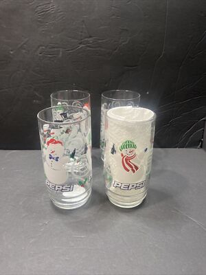 Vintage 16 oz. PEPSI Collectible Snowmen Glasses Winter Christmas - Set ...