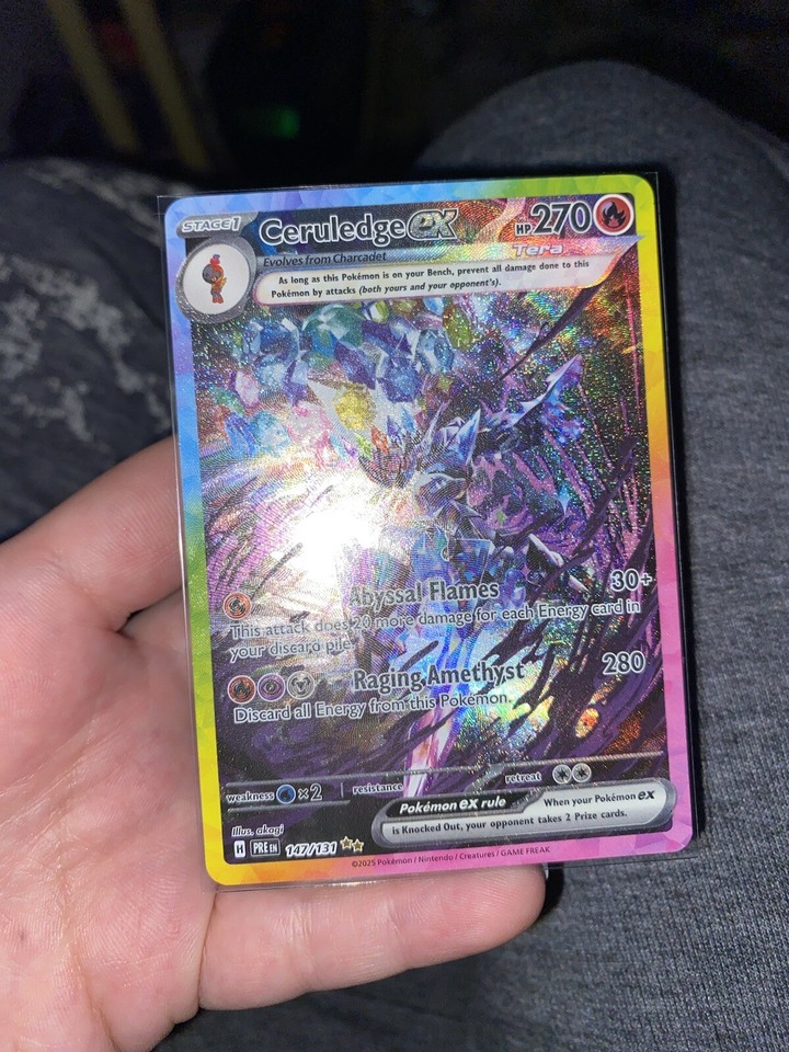 Prismatic Evolutions Ceruledge EX Pokémon Full Art Special Illustration ...