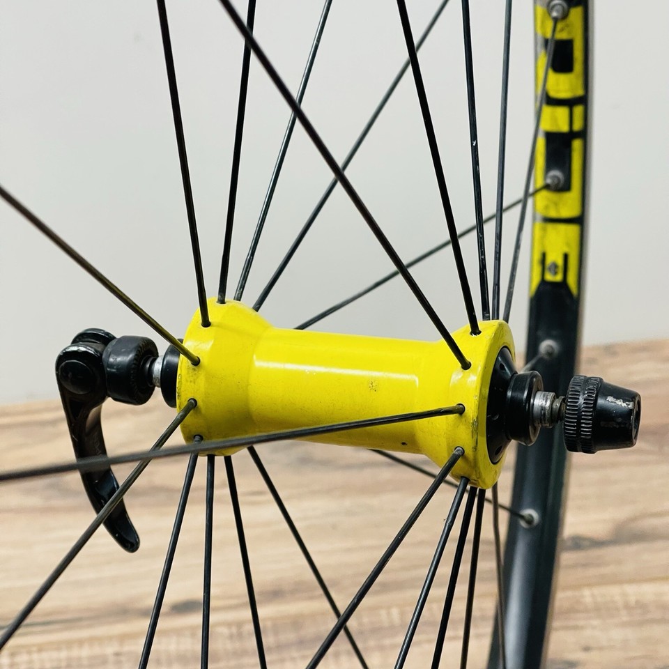 Mavic Crossride 26 Mountain Bike Front Wheel 100mm 24 Hole Yellow Hub ...