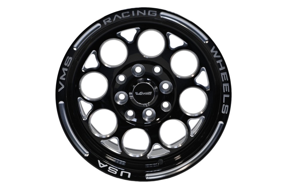2x VMS Racing Black Modulo Milling Finish Drag Wheel Rim 15x8 4X100 ...