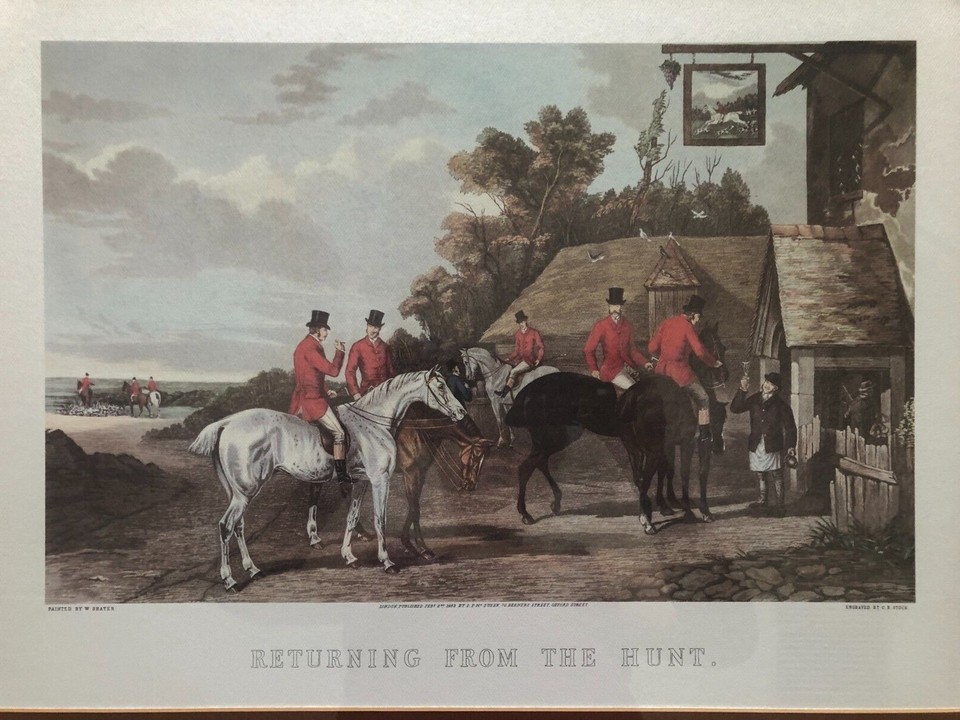 W. Shayer Painting Returning From The Hunt Art Print Matted Framed 31 ...