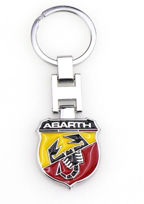 Abarth Metal Keyring Key chain Fiat 500 Punto 124 595 695 OEM Double ...