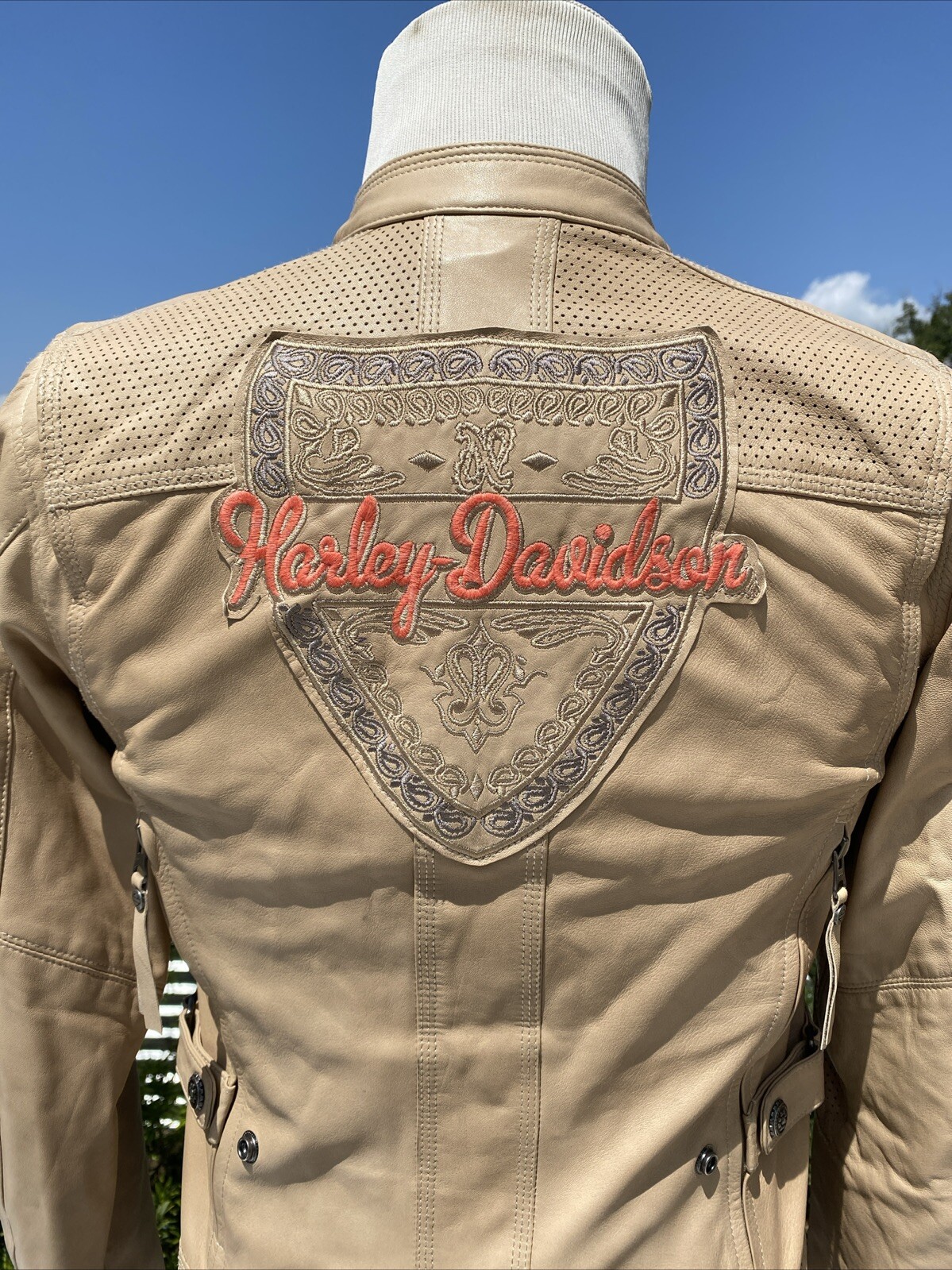 Harley Davidson Women GREMLIN Tan Leather Jacket 97114-16VW Medium ...