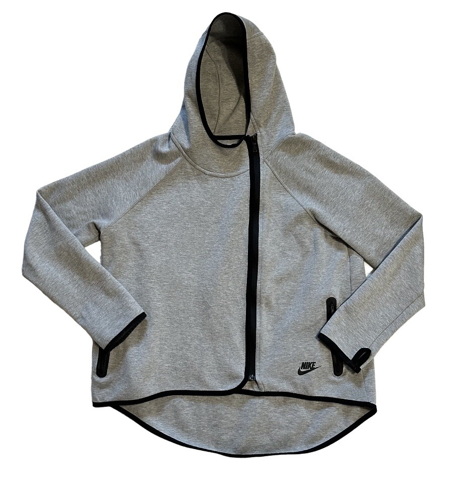 Nike Tech Fleece Cape Jacket Hoodie Heathered Gray Si… - Gem
