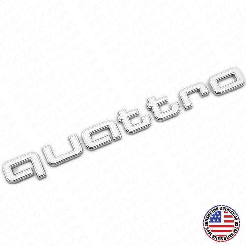 Audi Quattro Silver Rear Letter Liftgate Nameplate Trunk Emblem Badge ...