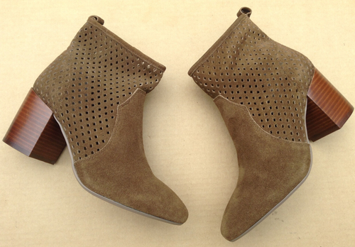 Report Signature Ankle Boots Womens Size 6.5 Travi Tan Perforated Suede ...