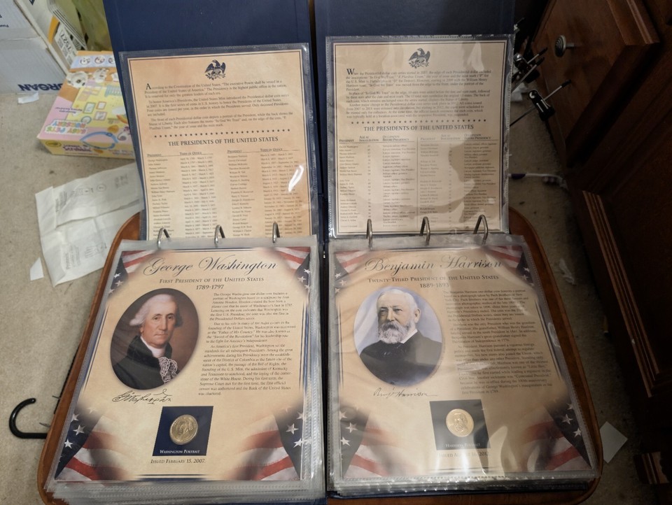 PCS "THE UNITED STATES PRESIDENTS COIN COLLECTION" Vol 1&2 Nearly Full ...