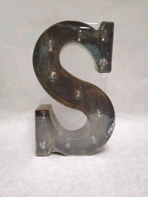 LED Letter S Marque Sign-faux Wood Letter S LIGHT Up LED | eBay