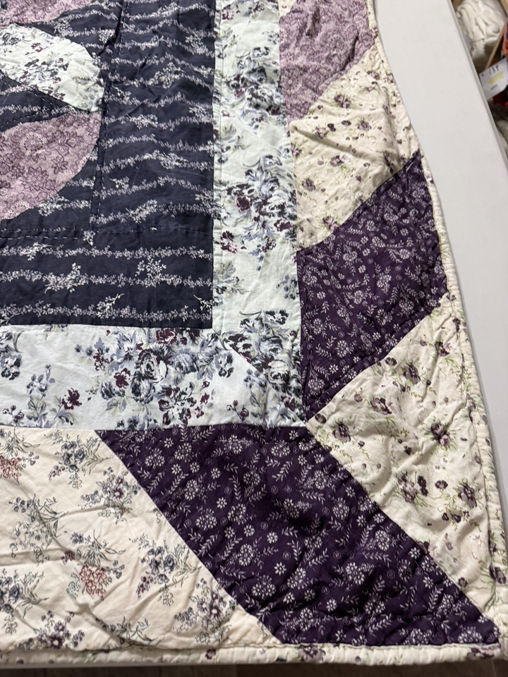 Vintage Country Living Orange Peel Patchwork Quilt & 2 Shams 99x86 ...