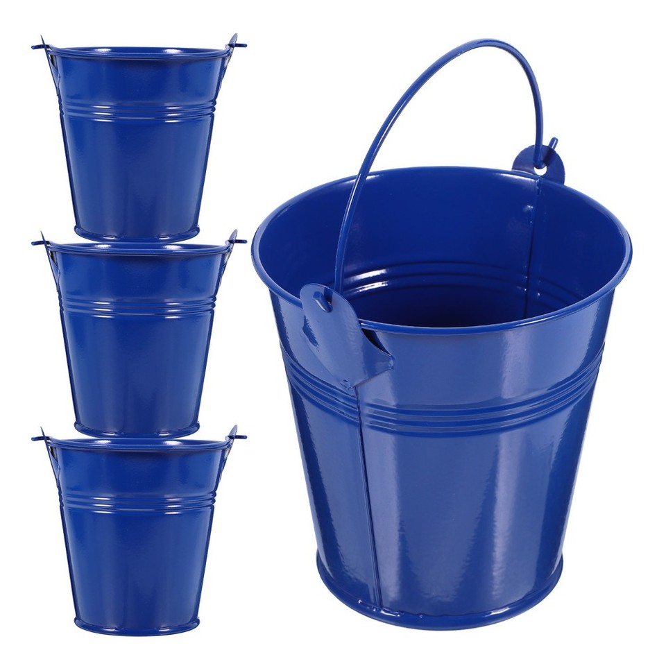 4 Pcs Valentine's Day Metal Bucket Garden Iron Flower Floral Buckets ...