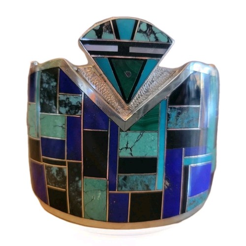 Stunning Native American Cuff Alice Platero Inlaid Lapis, Turquoise ...