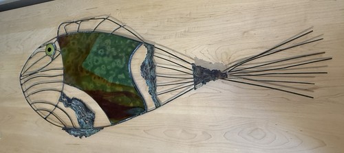 Metal And Stained Glass Wall Art Mixed Media Sculpture Fish Larry ...