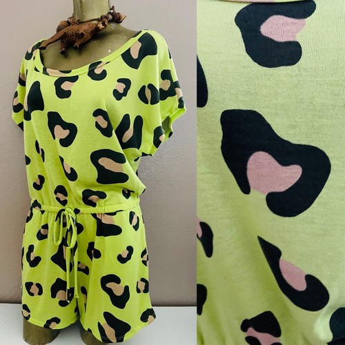 PERFECT PEACH NWT Lemon Lime LEOPARD Print ROMPER Playsuit Large | eBay