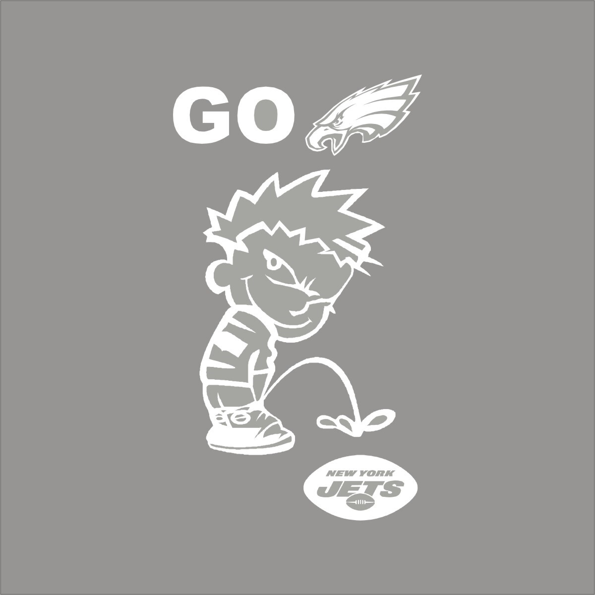 Go Eagles Pee on Jets 1 Color NFL Window Wall Vinyl Decal Sticker | eBay