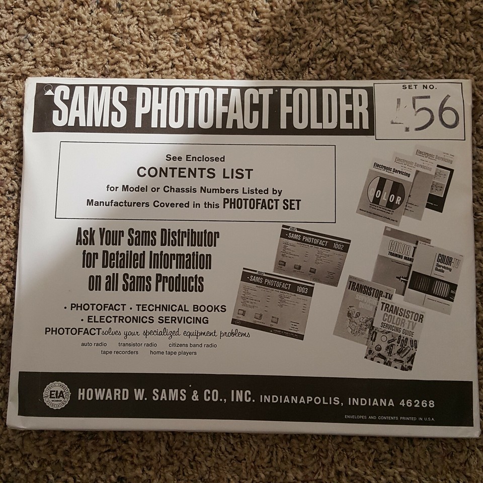 Sams Photofact - FOLDER SET Manual Schematics, Lot Choice from 400-599 ...