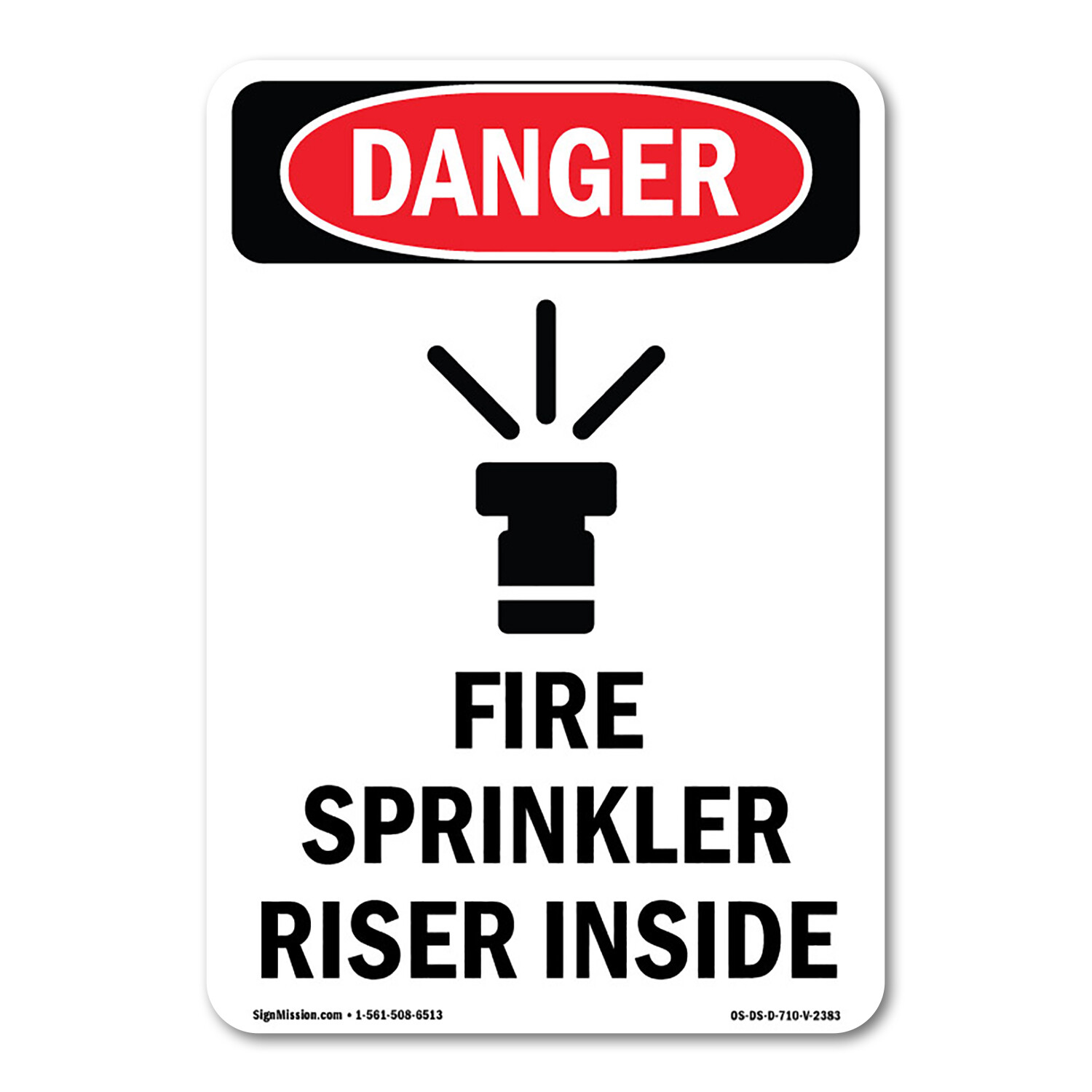 Fire Sprinkler Riser Inside ANSI Danger Sign Metal Plastic Decal | eBay