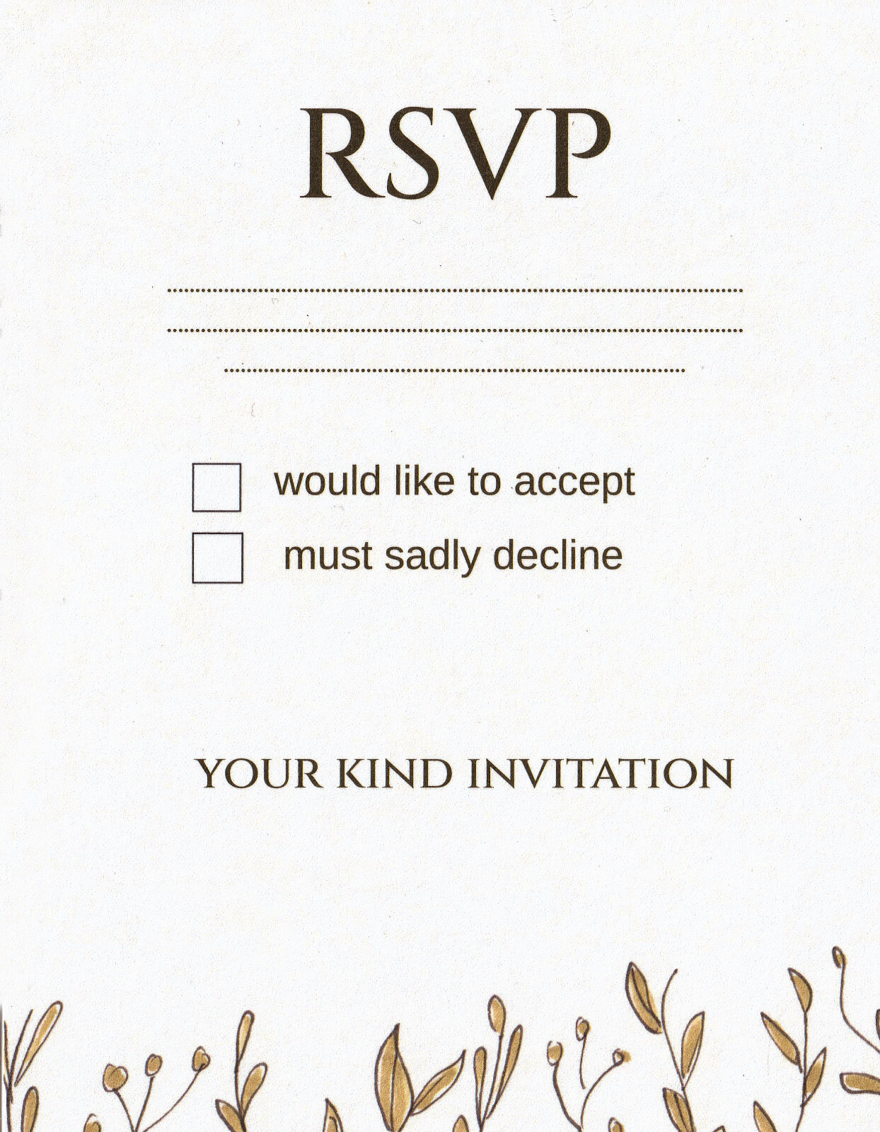 RSVP, wedding party invitation reply, wedding party acceptance or ...