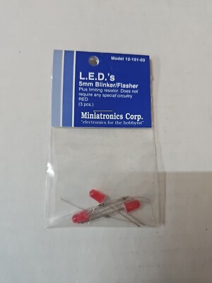 Miniatronics Blinker/Flasher Suberbrite LEDs 13/64in 5mm Diameter Red ...