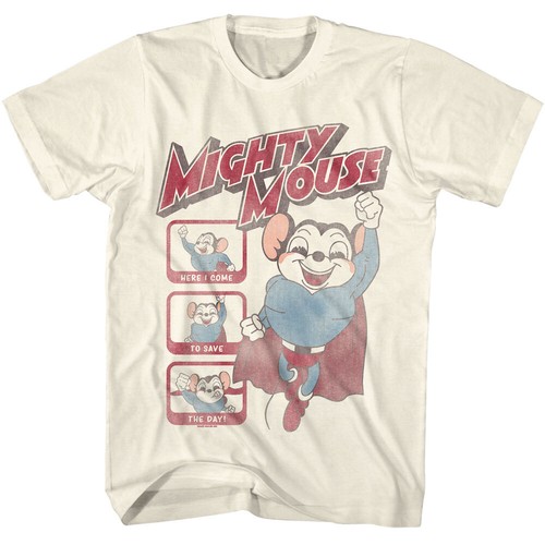 Mighty Mouse Adult T-Shirt New Superhero TV Cartoon HERE I COME ...