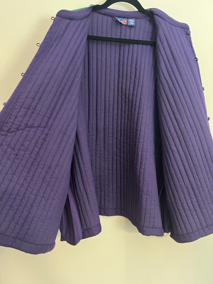 Phool Artsy Quilted Colorful Jacket 3X Reversible Patchwork Purple ...