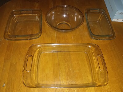 clear glass pyrex set | eBay
