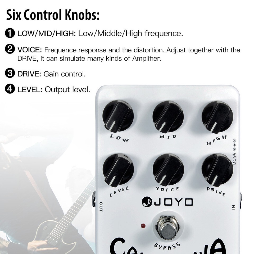 JOYO Guitar Effects Pedal American/California/British/Metal Sound Amp ...