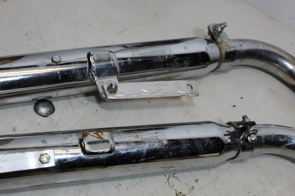 70-84 Harley Shovelhead FX? Chrome Drag Pipe Set 2.25" Muffler Chopper ...