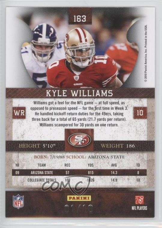 2010 Panini Plates & Patches Infinity Platinum 1/10 Kyle Williams ...