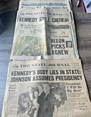 Lot 7 Historic Newspapers JFK Nixon Clinton 1960s–1990s Vintage ...
