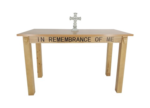 Church Communion Table Wood Altar Desk Clergy Desk In Remebrance of Me ...