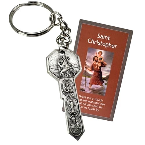 Westmon Works St Christopher Keychain Set Italian Metal Key Ring ...