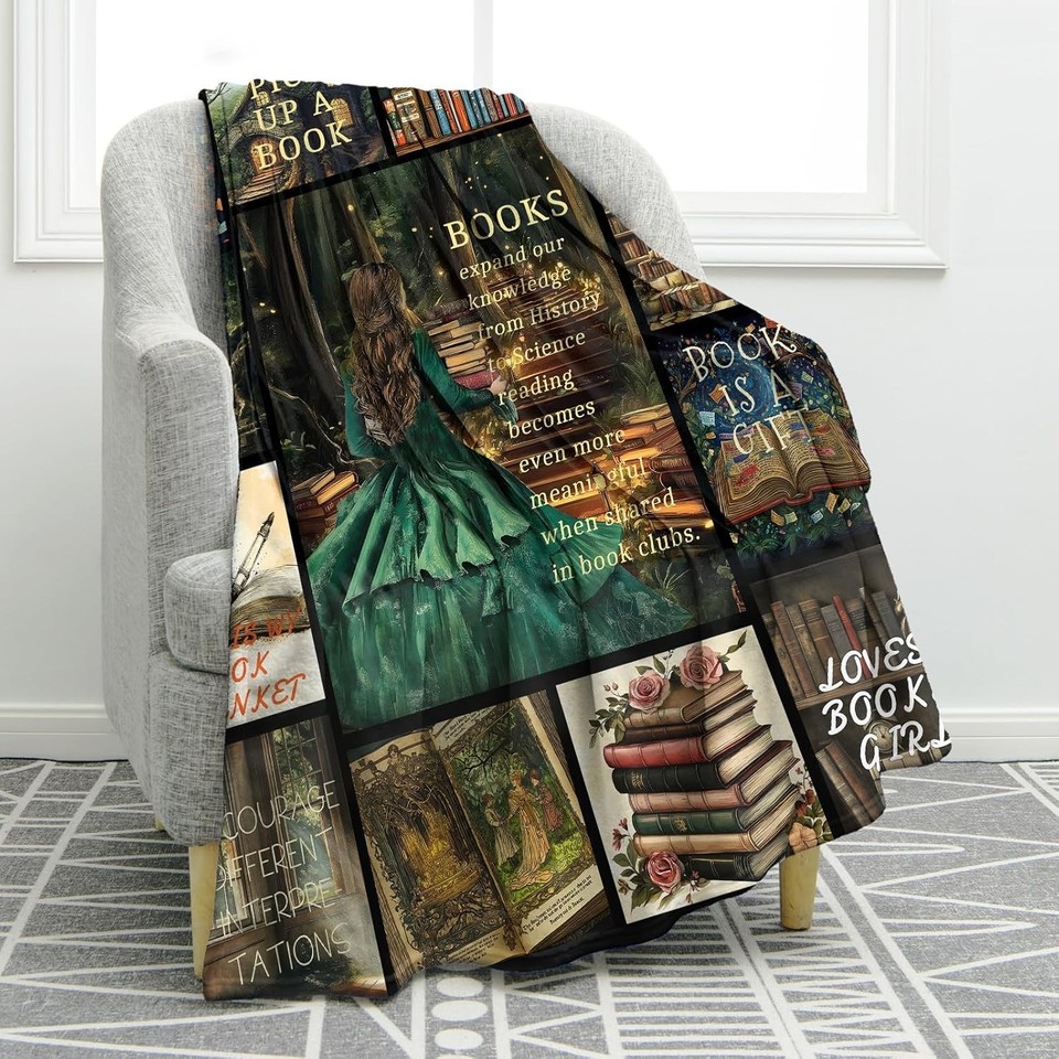 Book Lovers Gifts Blanket for Women Girls Daughter Son Bookworms Reader ...