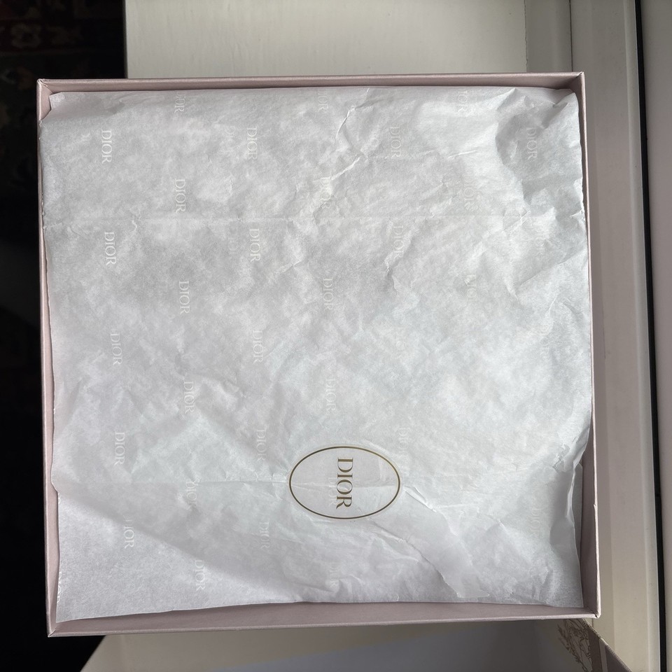 DIOR Pink Gold Gift Box Medium NEW Wrapping Paper Present Floral tissue ...