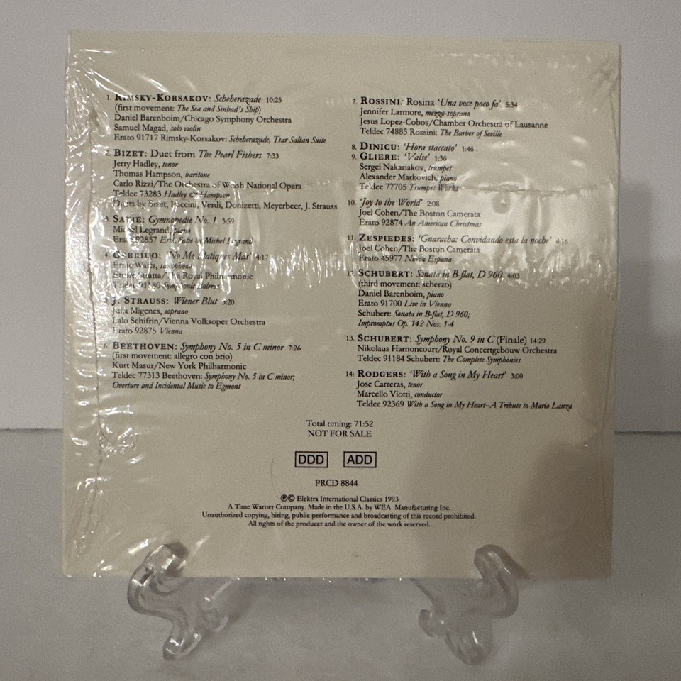Elektra International Classics Fall 1993 Sampler Music CD 14 Tracks New ...