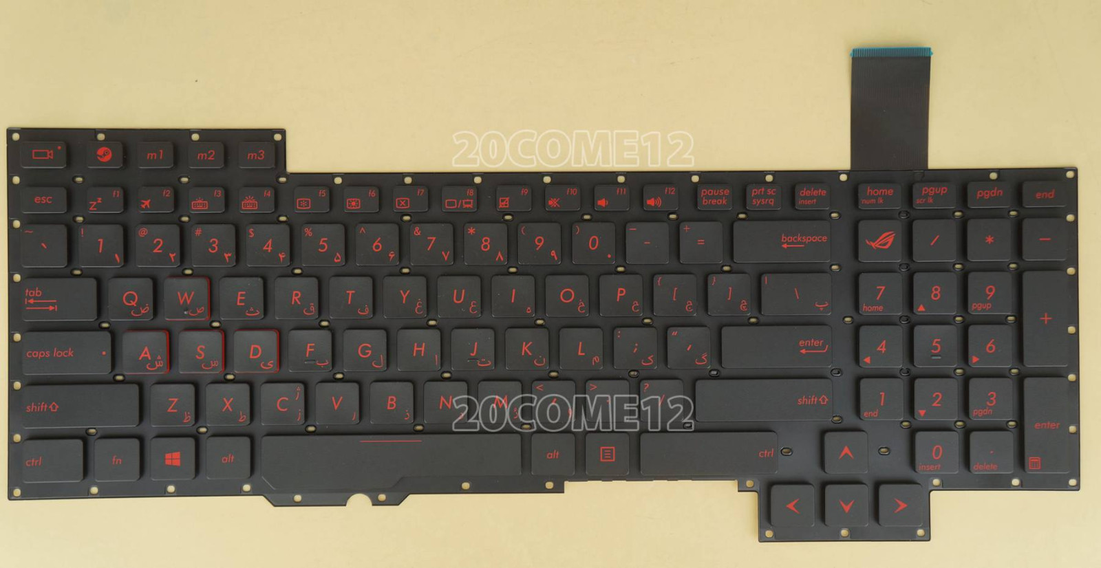 New For ASUS G751J G751JL G751JM G751JT Keyboard US & Farsi FS RED ...
