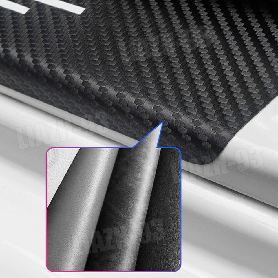 Car Scuff Plate Sticker Carbon Fiber Door Sill Cover Panel Step ...