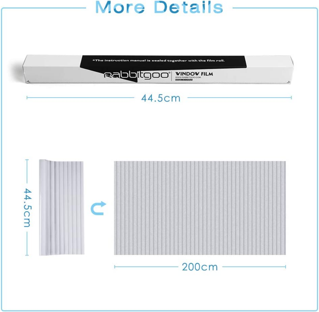 Rabbitgoo Window Film Privacy Bathroom Blinds Static Cling Frosted ...