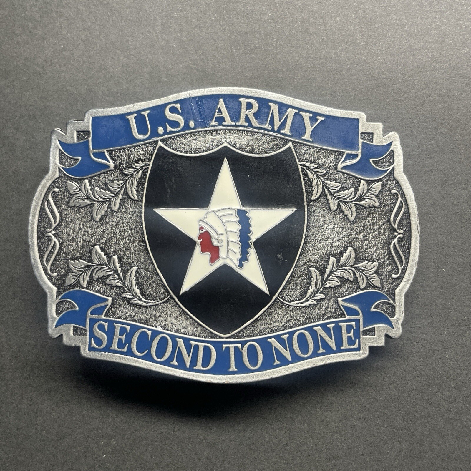 Vintage US ARMY 2nd INFANTRY Div. SECOND TO NONE Bel… - Gem